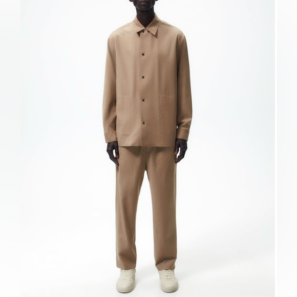 Zara | Shirts | Zara 2 Piece Matching Set Snap Button Overshirt Jogger ...